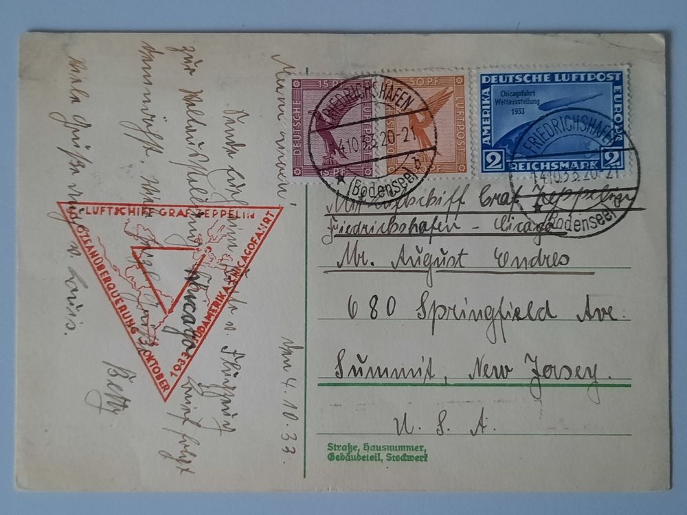 Zeppelin, Germany to Chicago USA 1933 (Gebraucht) in Küssnacht a. Rigi ...