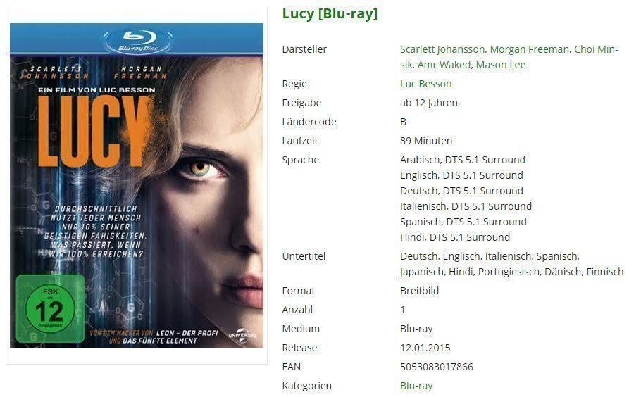Lucy [Blu-ray] | Kaufen auf Ricardo
