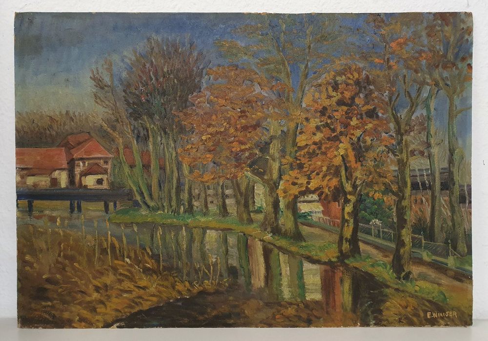 Flusslandschaft, Schweizer Kunst – signiert | Kaufen auf Ricardo