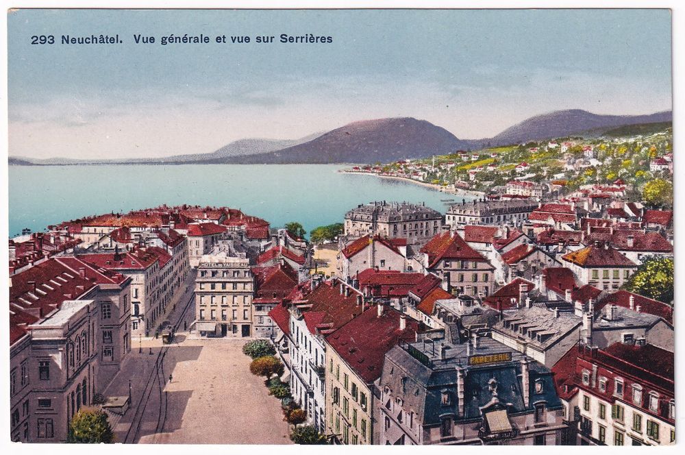 Neuchâtel. Vue générale et vue sur Serrières. 293 (Gebraucht) in Cormoret für CHF 1.2 – mit ...