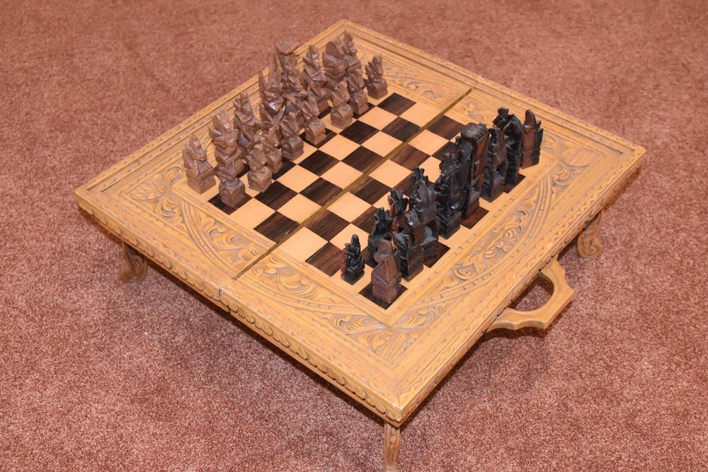 Schach, Dame und Backgammon in einem Koffer (Bali) (Gebraucht) in ...