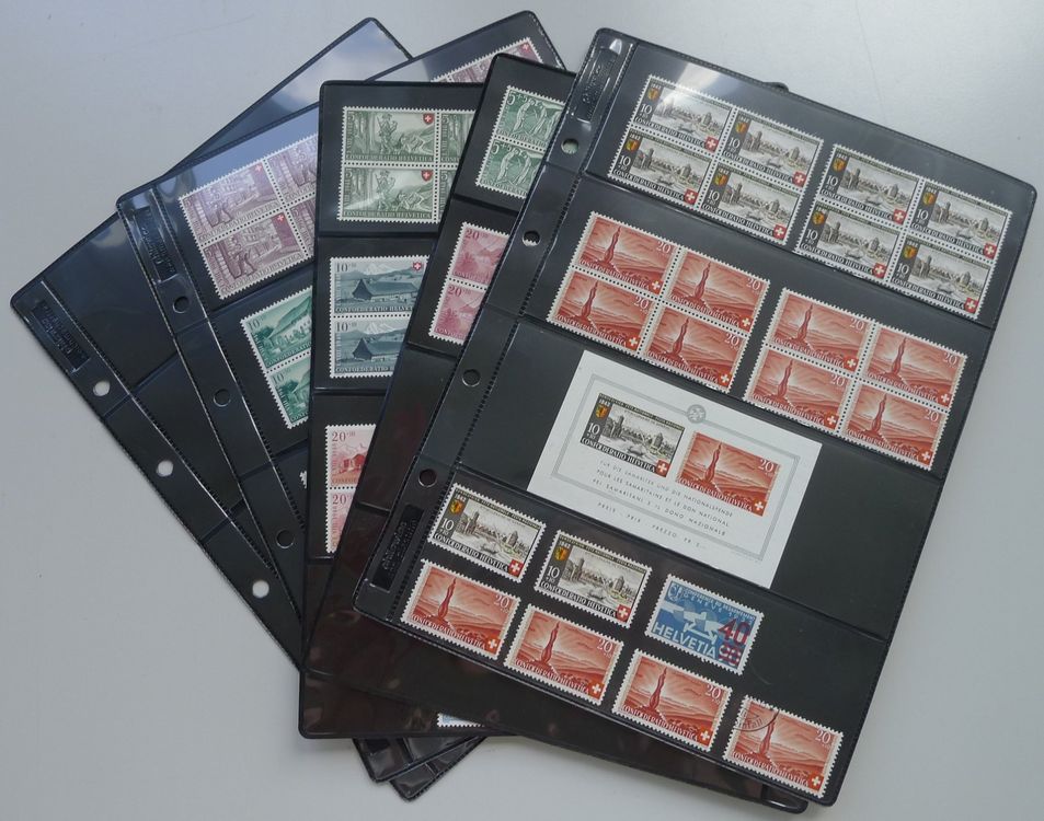 1940-1950, PRO PATRIA Viererblock Sammlung meist **. (Gebraucht) in Sursee für CHF 50 – mit ...