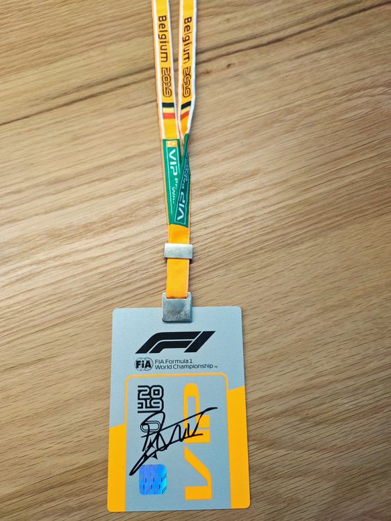 FIA Formula 1 Belgium Grandprix 2019 VIP Paddock Club Badge (Gebraucht) in Wienacht-Tobel für ...