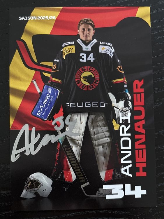 SC Bern Autogrammkarte Andri Henauer Saison 2025/26 Top! (Neu (gemäss ...
