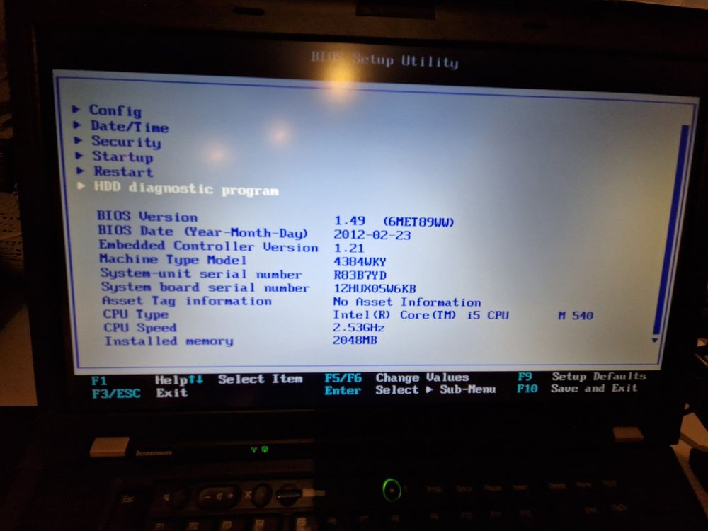 Alter Lenovo Laptop, siehe Bios Bild (Defekt) in Turbenthal für CHF 17 ...