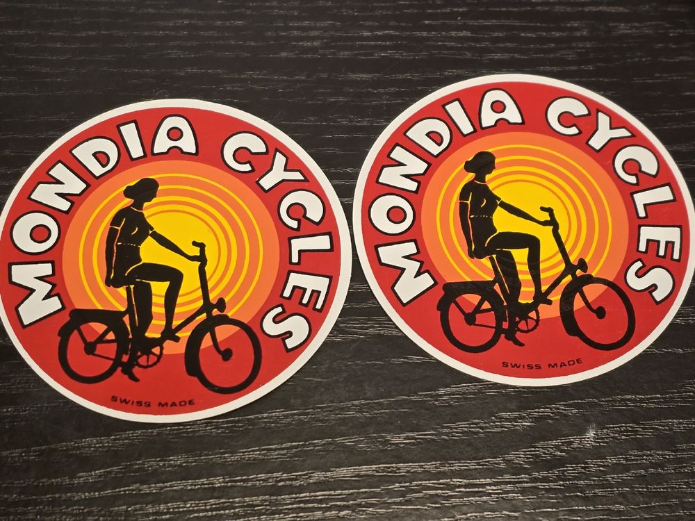 2 Vintage MONDIA Cycles Bike Stickers, Swiss Made (Neu (gemäss ...