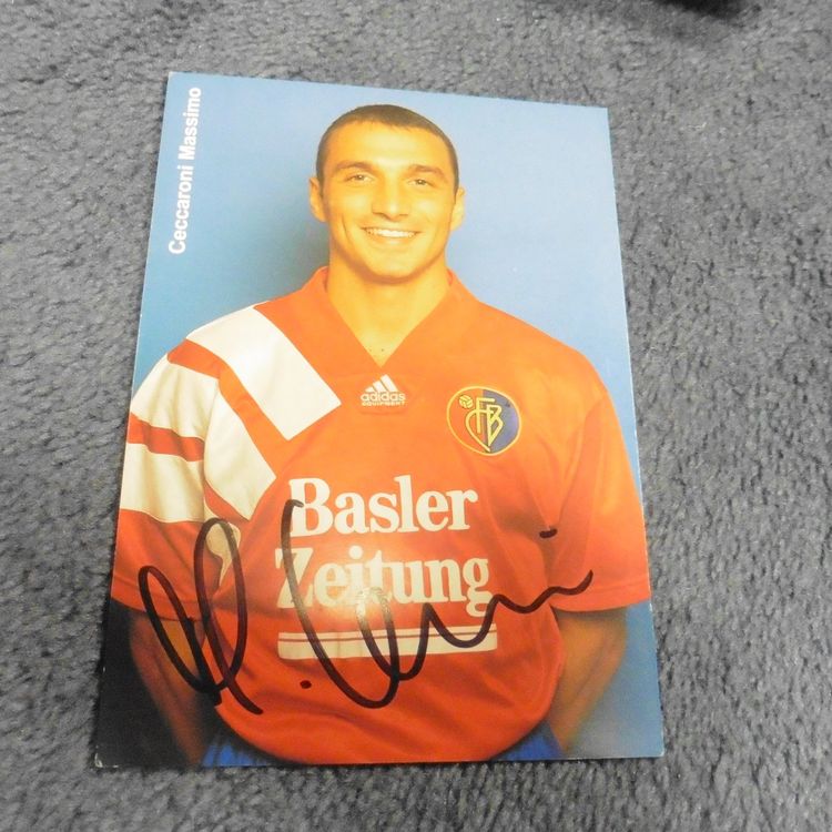 FC-Basel,Foto,90-er J.,Autogramm,Massimo Ceccaroni,Sponsoren (Gebraucht ...
