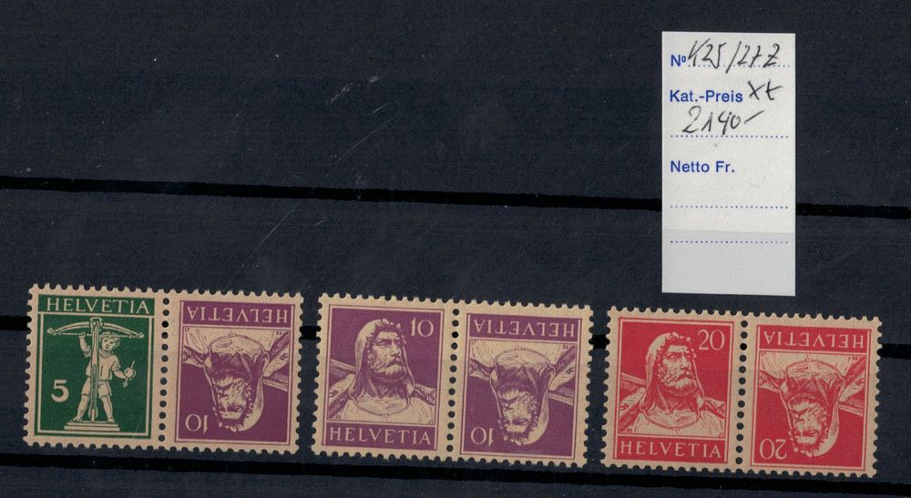 K,S,Z K25-27Z alle ** Attest für 25z 3 Werte K 2140.- | Kaufen auf Ricardo