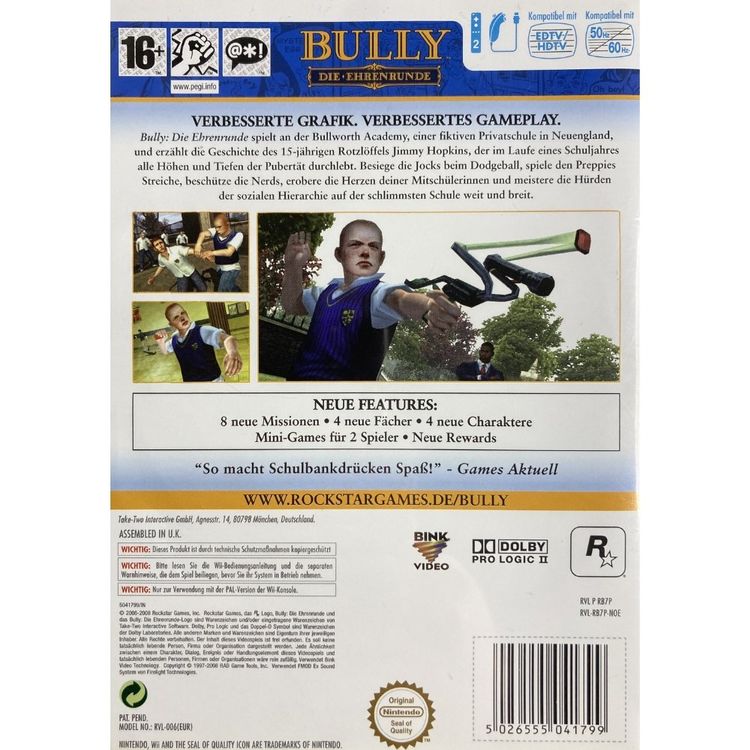 Bully Die Ehrenrunde - Nintendo Wii (Gebraucht) in Jonschwil für CHF 12 ...