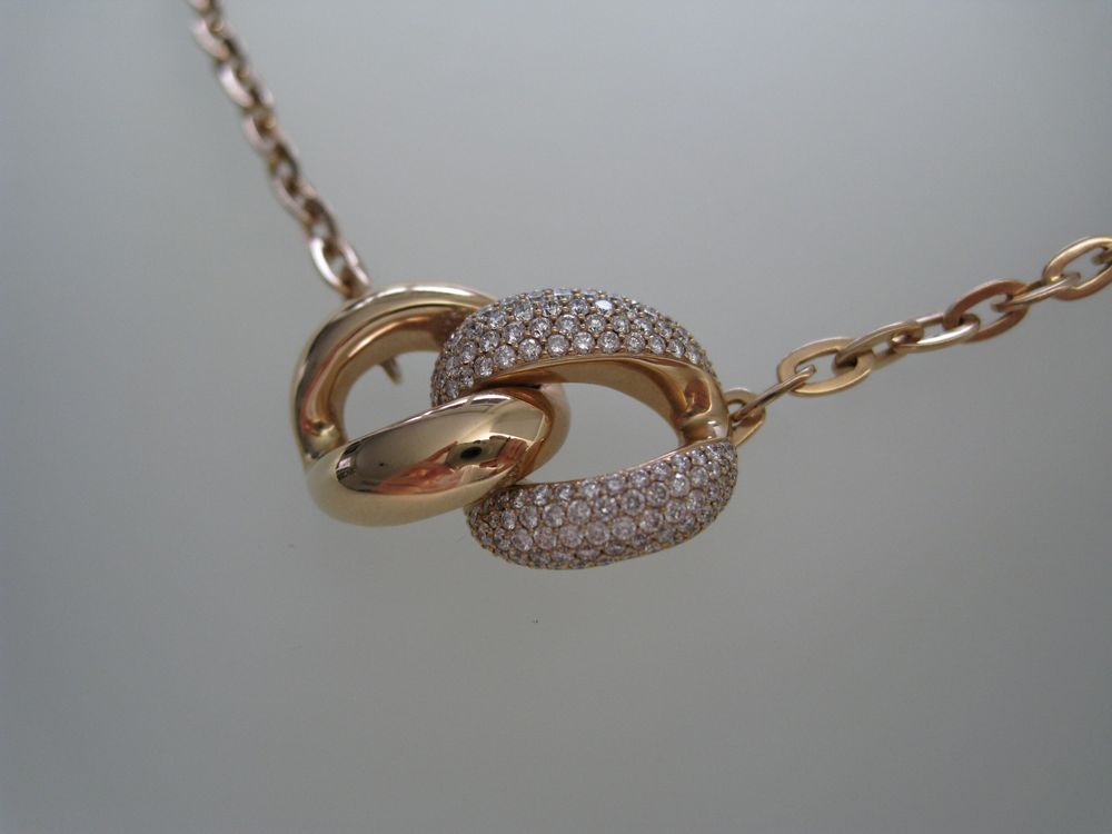 Collier Messika "Link" Grand modèle - Or rose et diamants. (Neuf (Voir ...