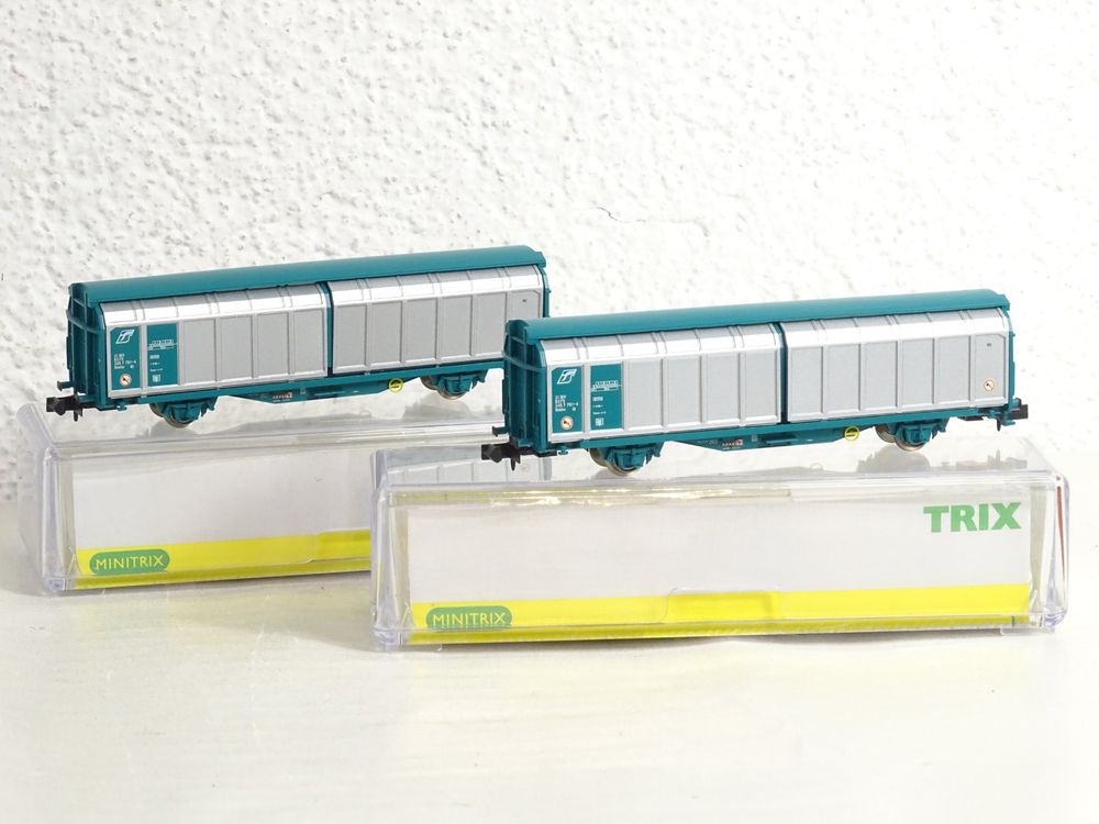 Minitrix 2 x 15158 Schiebewandwagen FS, Spur N, Neu in OVP (Neu und ...