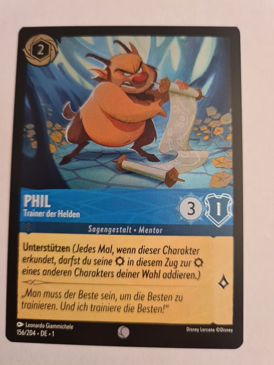 Lorcana FOIL, Phil - Trainer der Helden, 156/204-DE-1 (Neu (gemäss ...