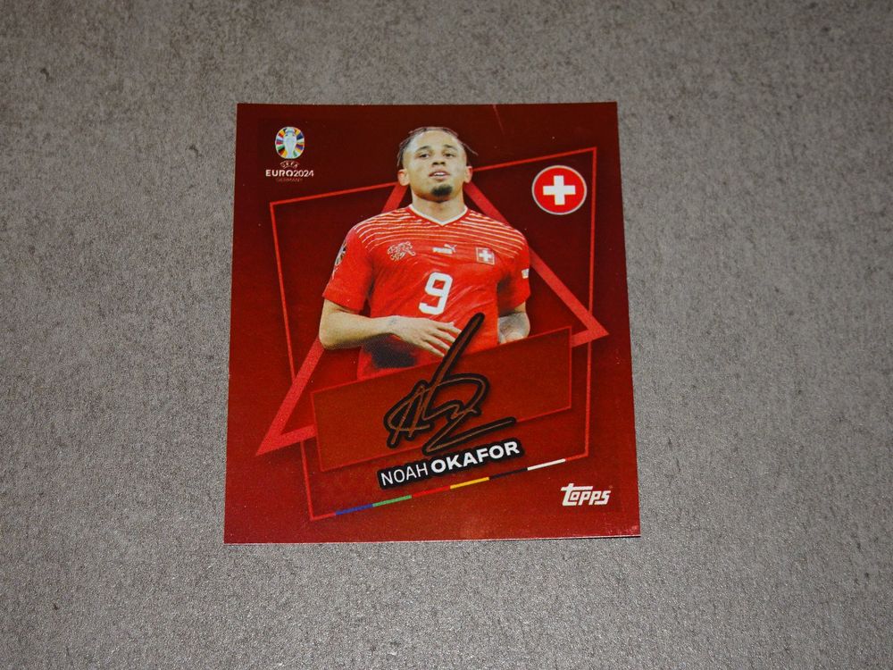 Topps SP Sticker SUI Okafor mit Unterschrift, Euro/ EM 2024 | Kaufen ...