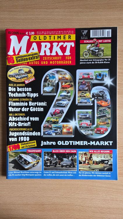 Heft Jubiläumsausgabe 25 Jahre Oldtimer Markt 2005 (Gebraucht) in Muri ...