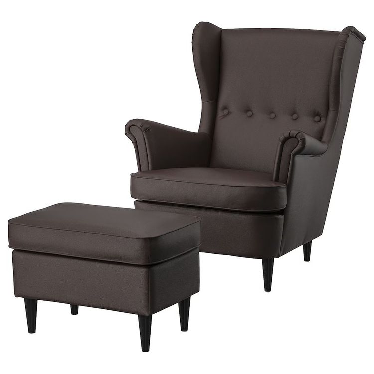 Ohrensessel Mit Hocker Leder