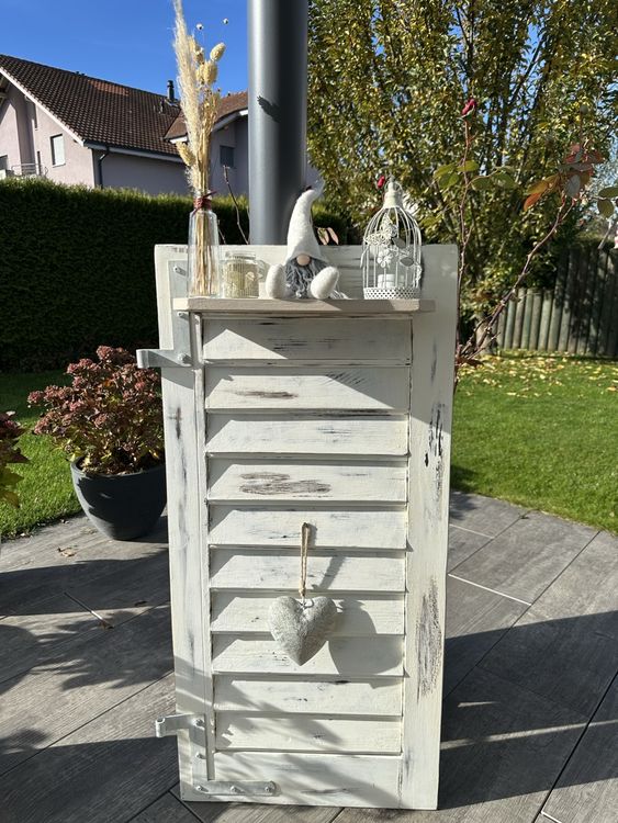 Shabby Chic Fensterladen Regal, Vintage Look, Herbstdeko (Gebraucht) in ...