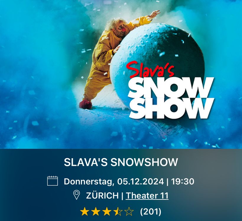 2 Tickets Slava’s Snow Show (Neu und originalverpackt) in Thalheim für ...