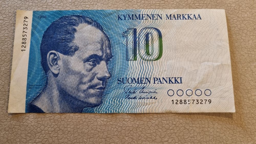 Finnische 10 Markka Banknote 1986 - Seltenes Sammlerstück! (Gebraucht ...