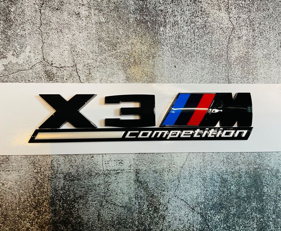 BMW X3M Emblem Competition Logo Schriftzug Schwarz glänzend | Kaufen ...