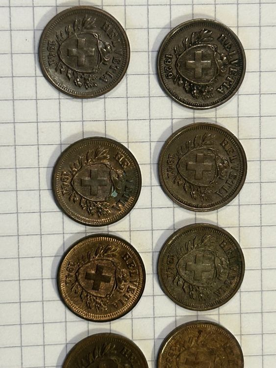 Alte Schweizer Rappen Münzen, Jahrgänge 1929, 1941, 1942 | Kaufen auf Ricardo