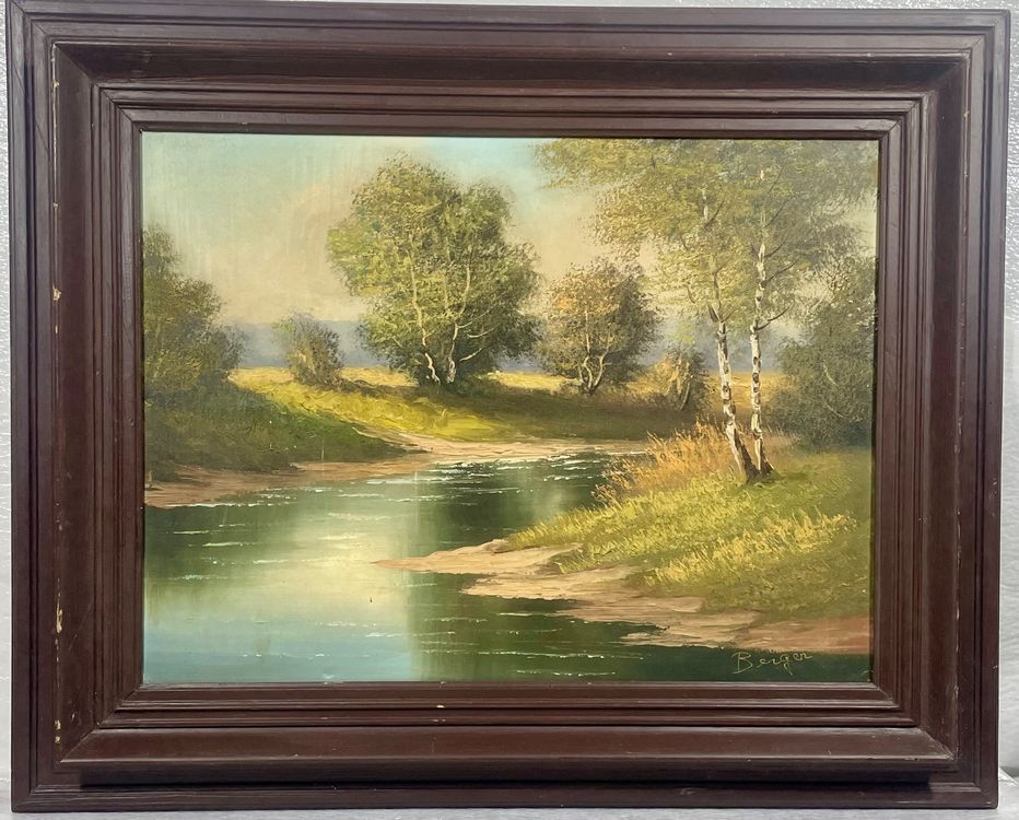 Alte Landschaft Gemälde signiert Berger | Kaufen auf Ricardo