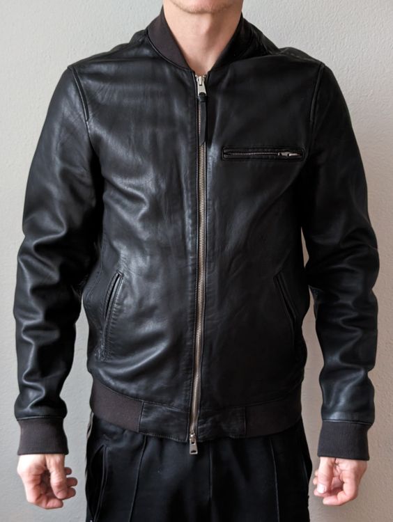 ALLSAINTS ELLISON BOMBER leather jacket Männer S (Gebraucht) in St ...