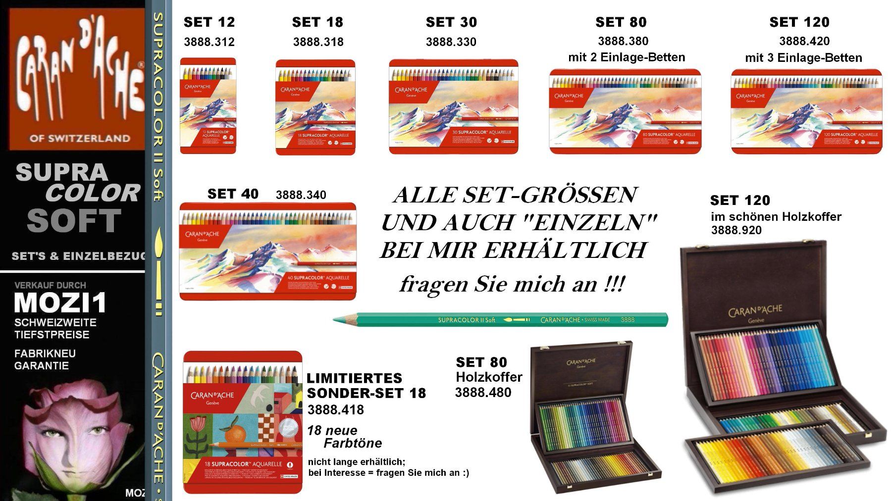 AKTION = 3888.920 Supracolor * CDA 120 Farbstifte Holzkoffer (Neu und ...