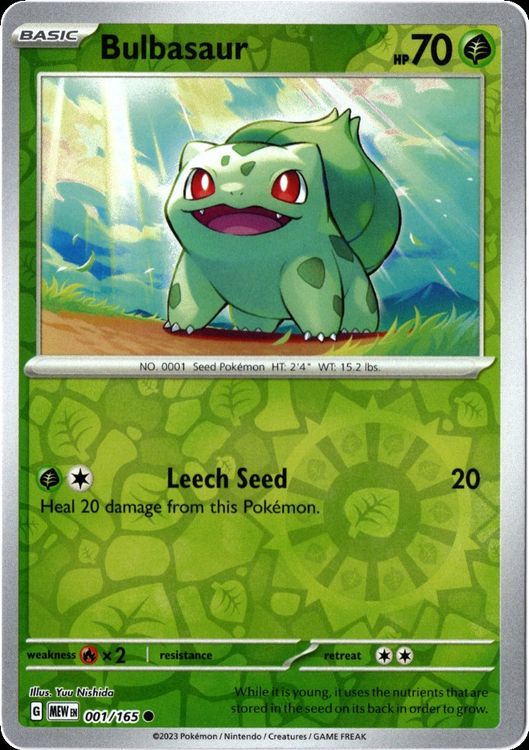 Pokemon - 151 - Bulbasaur - Bisasam - 1/165 - Reverse Holo (Gebraucht ...