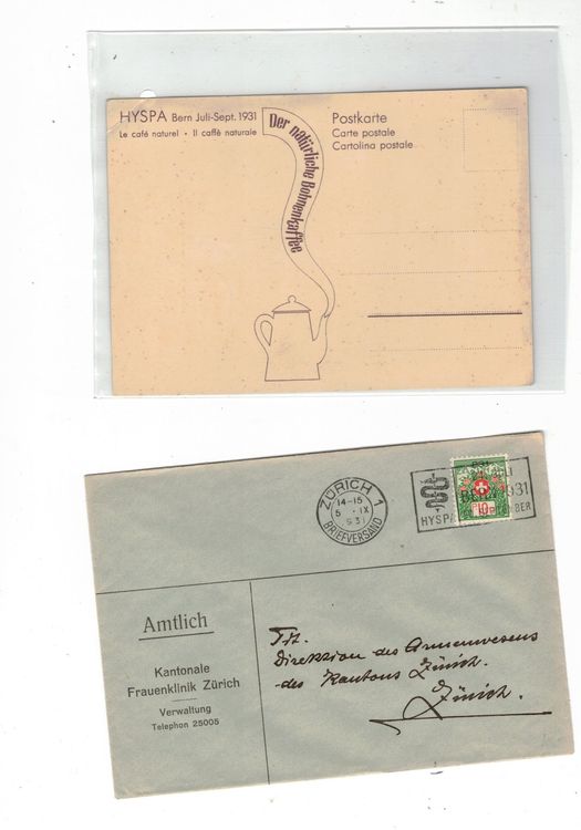 HYSPA 1931 Stempel Ansichtskarten Sport Hygiene Wappen rar (Gebraucht ...
