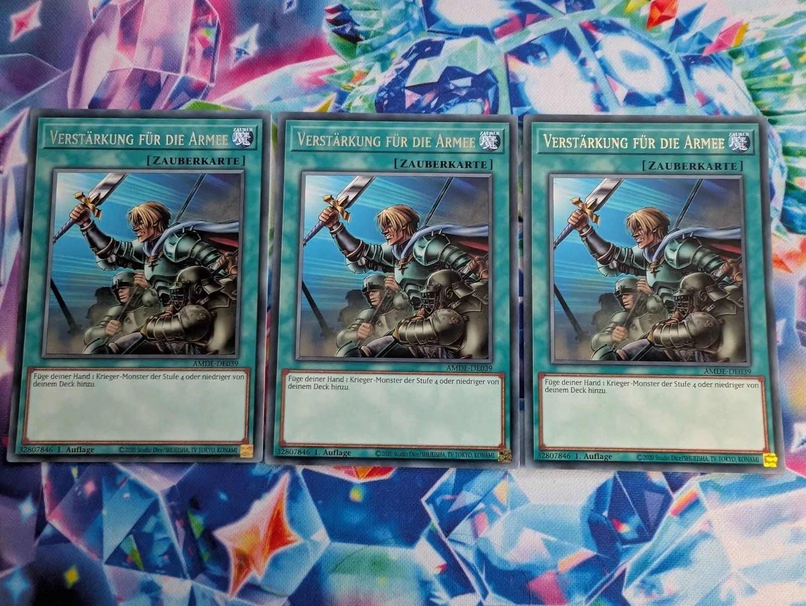 Yugioh Karten Playset 3x Verstärkung für die Armee Rare (Neu und ...