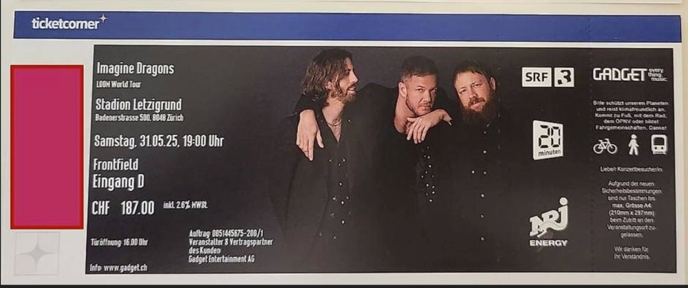 Imagine Dragons Ticket (Gebraucht) in Frauenfeld für CHF 186 – mit ...