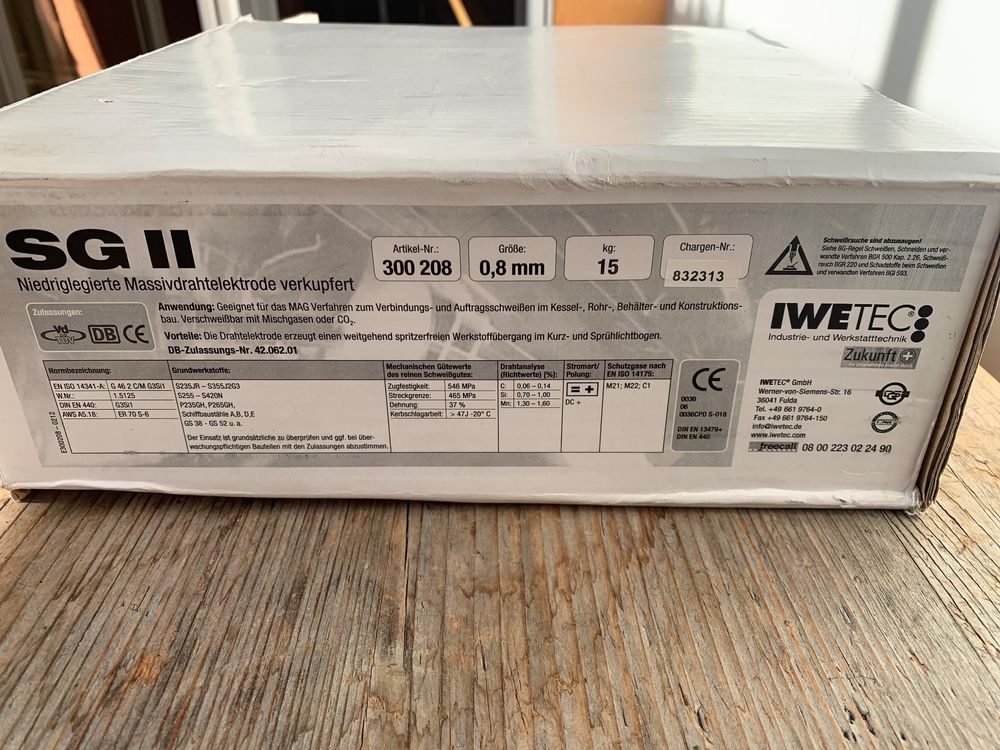 Schweissdraht SG2 15Kg 0.8mm (Gebraucht) in Ueken für CHF 26 – nur Abholung auf Ricardo kaufen