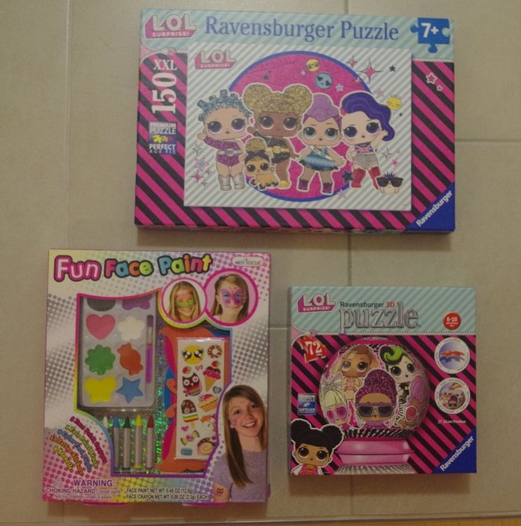 Paket L.O.L. Puzzle 150T Puzzleball 72T & Gesichter Malset. | Kaufen ...