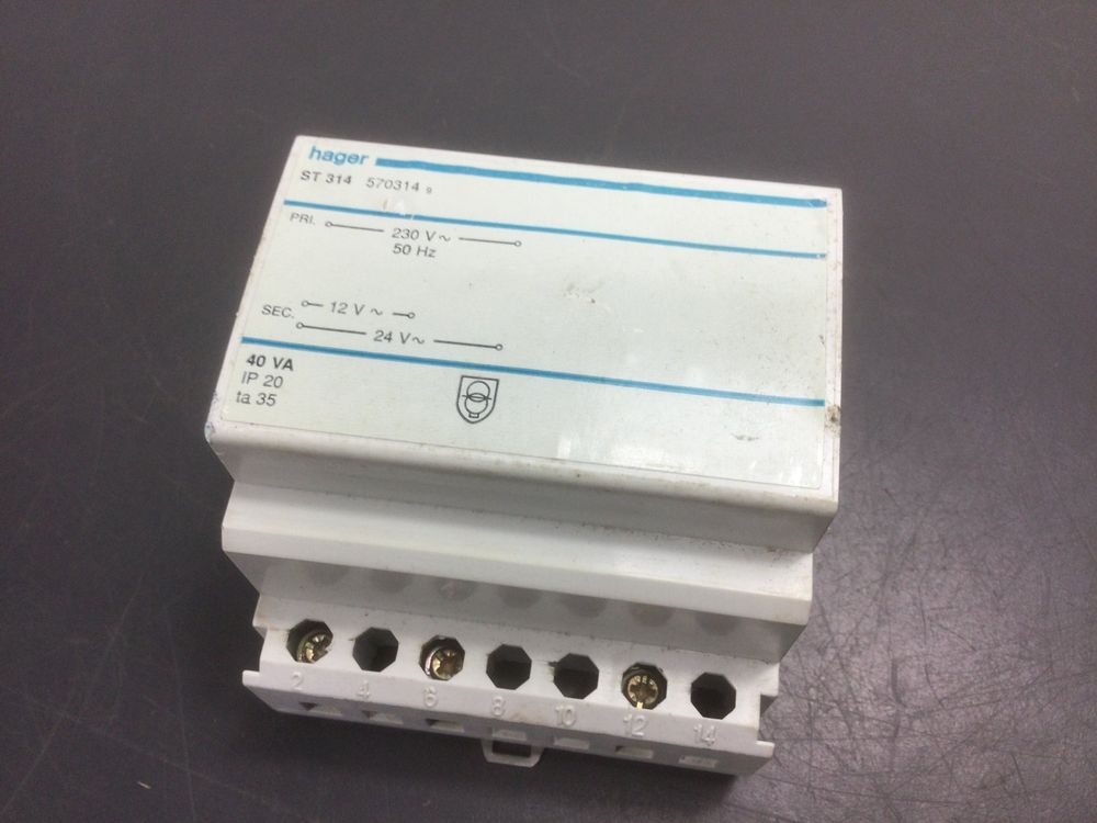 Hager ST314 Sicherheitstrafo 230V / 12V und 24V 40VA 4PLE (Gebraucht) in Wangen SZ für CHF 29 ...