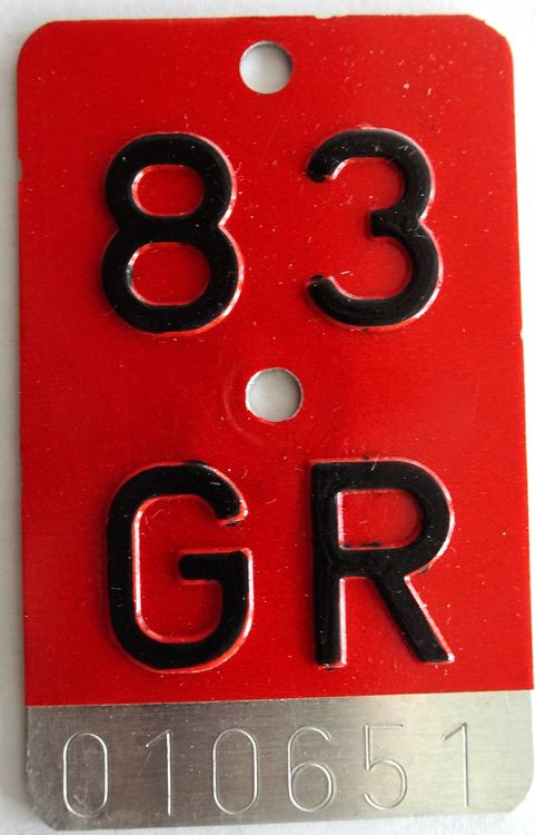 Velonummer Graubünden 1983 GR 83 (Gebraucht) in Bülach für CHF 14 – mit ...