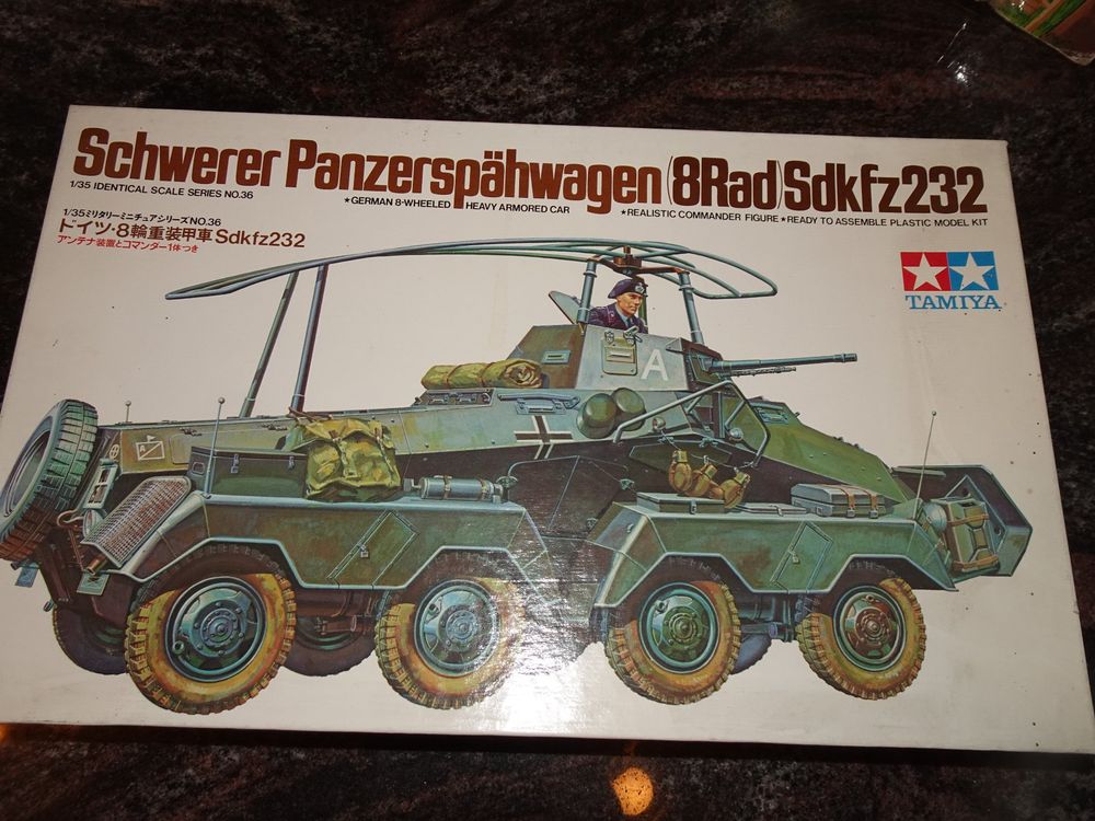 Tamiya Schweizer Panzerspähwagen 8 Rad Sdkfz 232 Bausatz (Neu (gemäss ...