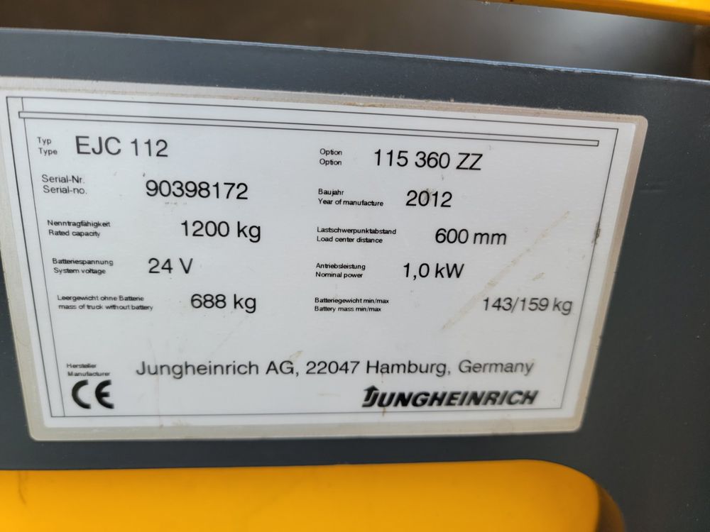 Stapler Jungheinrich EJC 112 Hub 360cm (Gebraucht) in Amriswil für CHF 4500 – nur Abholung auf ...
