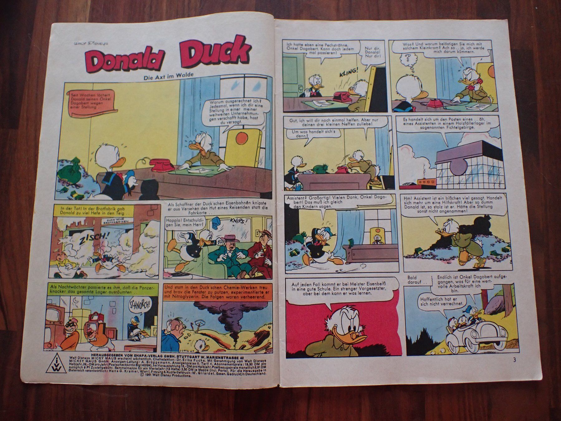 antikes MICKY MAUS Comic Heft Nr. 38 von 1961 Walt Disney (Gebraucht ...