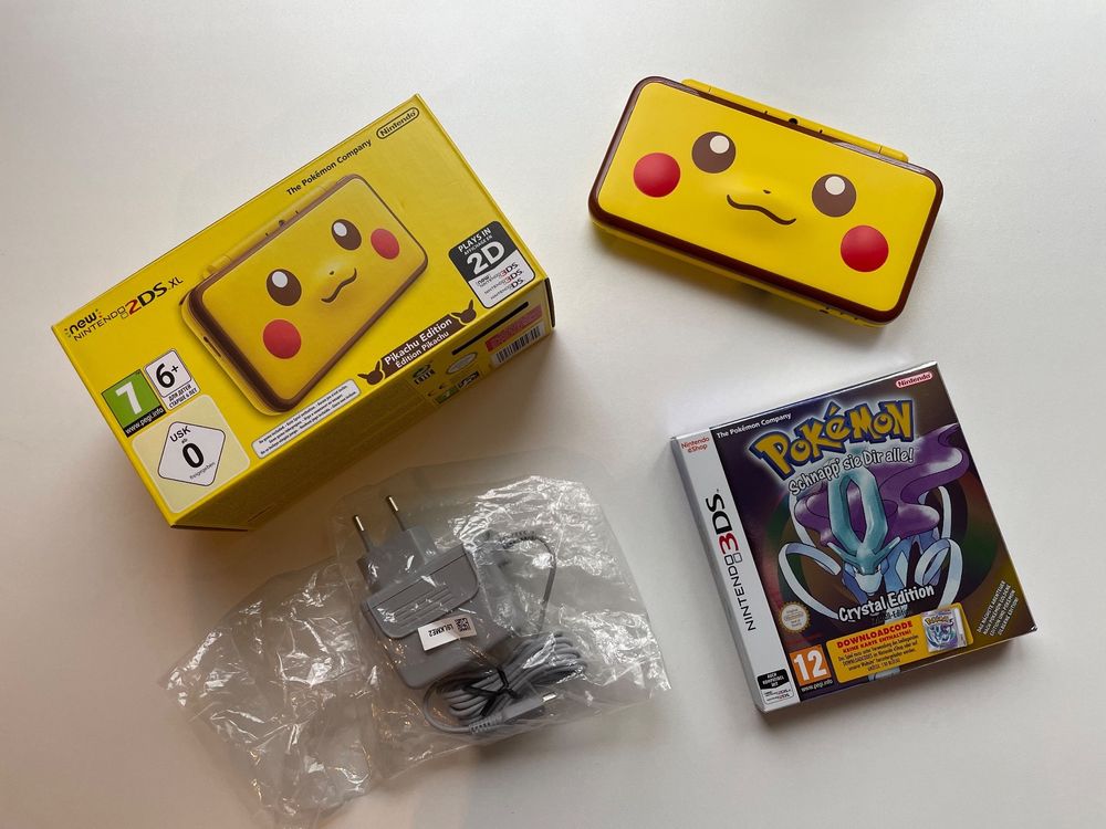 New Nintendo 2DS XL Pikachu Edition OVP mit 2 Pokemon Spiele (Gebraucht ...