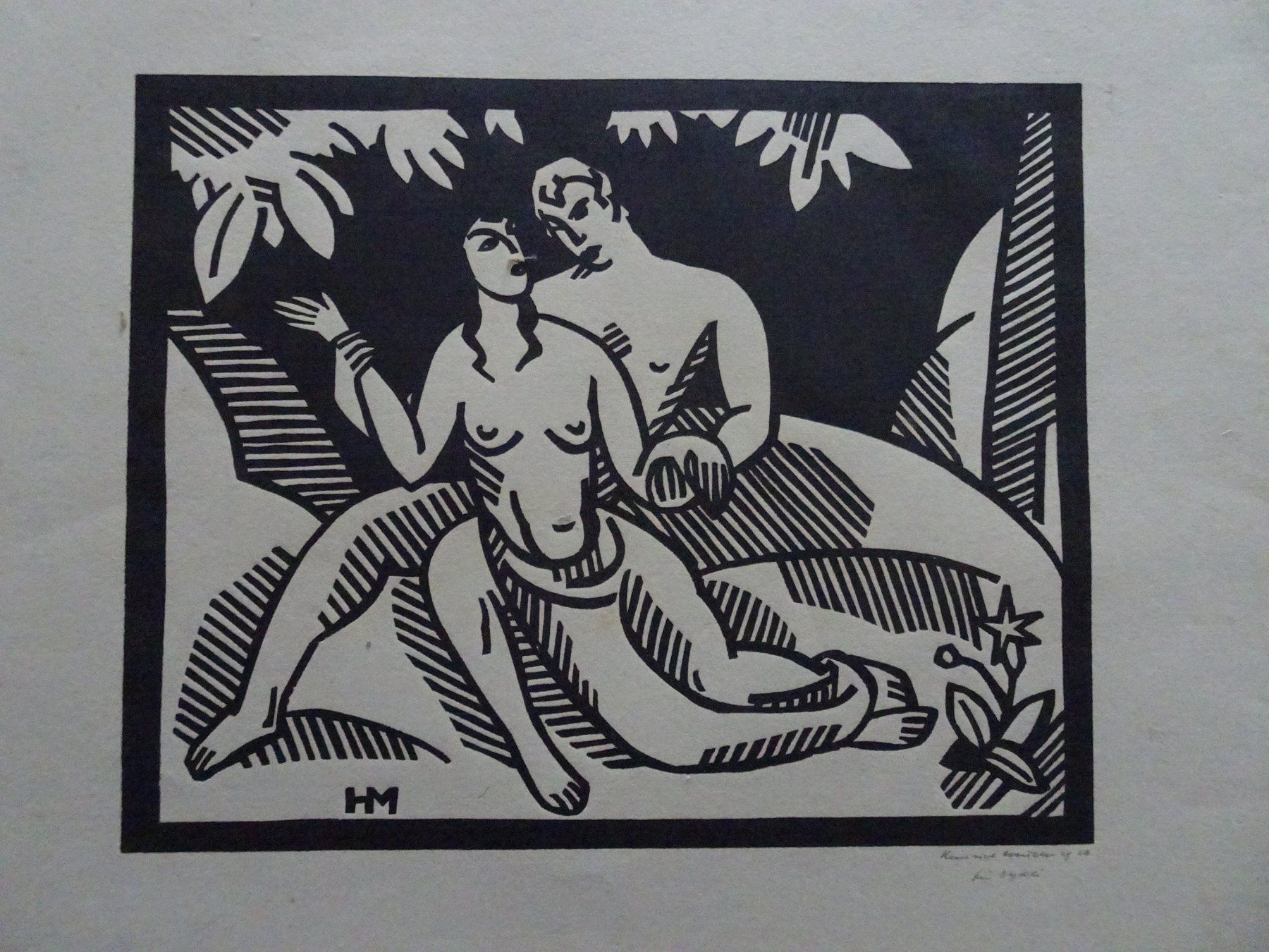 Heinrich Müller Holzschnitt Tänzerin-Tändlerin signiert dat. (Gebraucht ...