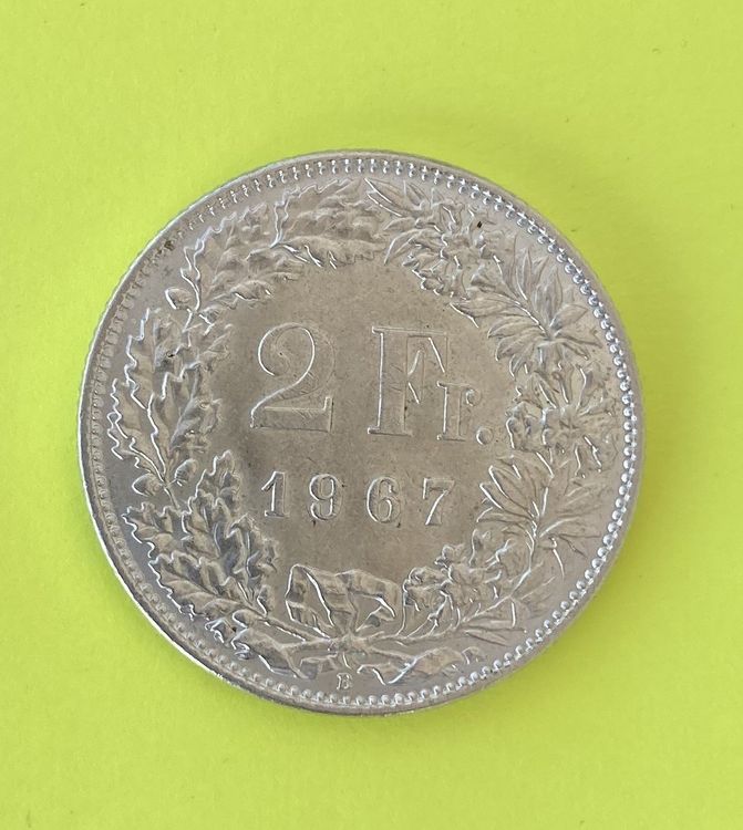 Schweizer Silbermünze 2 Franken 1967 (Gebraucht) in Niederönz für CHF 6 – mit Lieferung auf ...