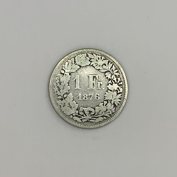 Switzerland 1 Francs 1876 Silver Coin – Helvetia (Gebraucht) in ...