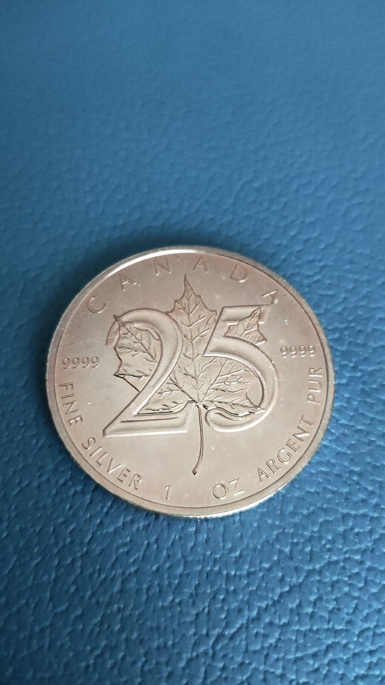 1 Oz Silber Maple Leaf - 25 Jahre Jubiläum (Neu (gemäss Beschreibung ...