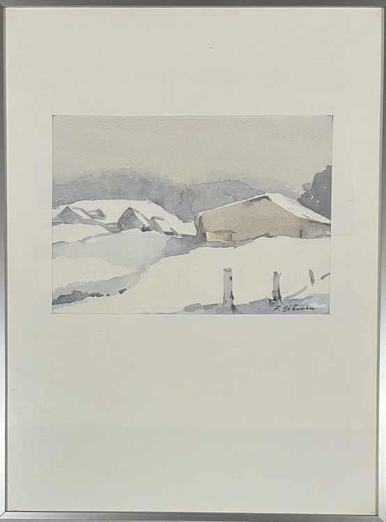 Fritz Stäuble Winterlandschaft Aquarell Handsigniert (Gebraucht) in Hochdorf für CHF 5 – mit ...