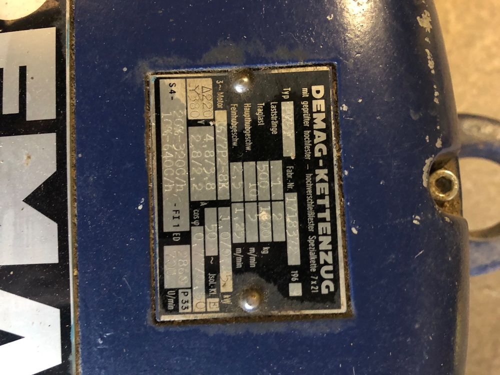 Kettenzug DEMAG (Gebraucht) in Büttikon AG für CHF 370 – nur Abholung ...