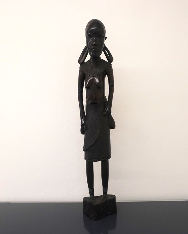 Grosse Afrikanische Figur Statue aus Ebenholz Vintage S022 (Gebraucht) in Basel für CHF 49 – mit ...