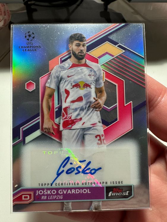Josko Gvardiol auto card -Man CIty/ Topps Finest (Neu und ...
