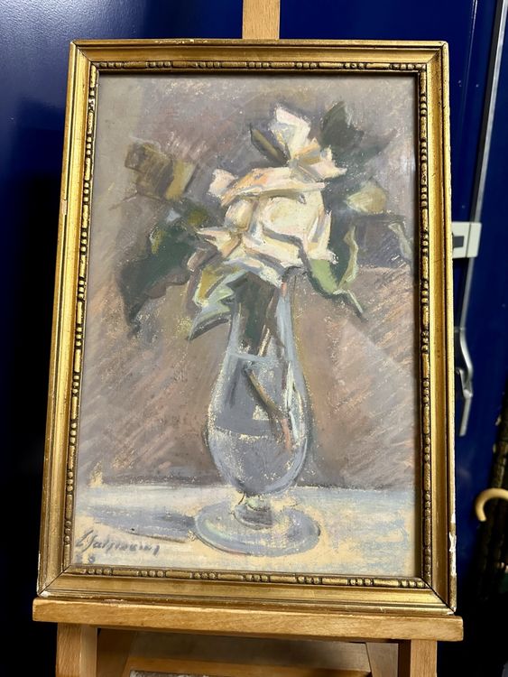 Nature morte au pastel, signé Louis Salzmann,Suisse. (D'occasion) à ...
