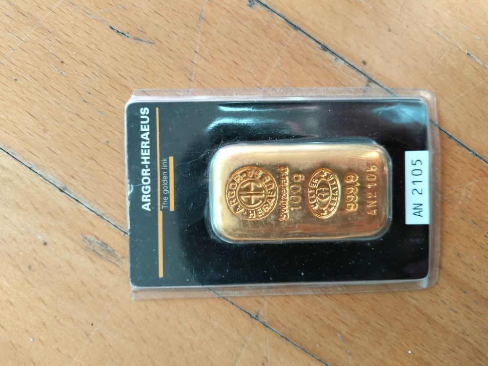 Goldbarren 999,9 100g Argor Heraeus | Kaufen auf Ricardo