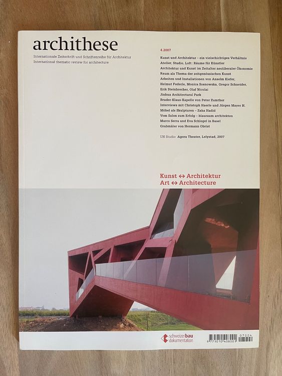 Architekturzeitschrift: Archithese „Kunst Architektur“ | Kaufen auf Ricardo